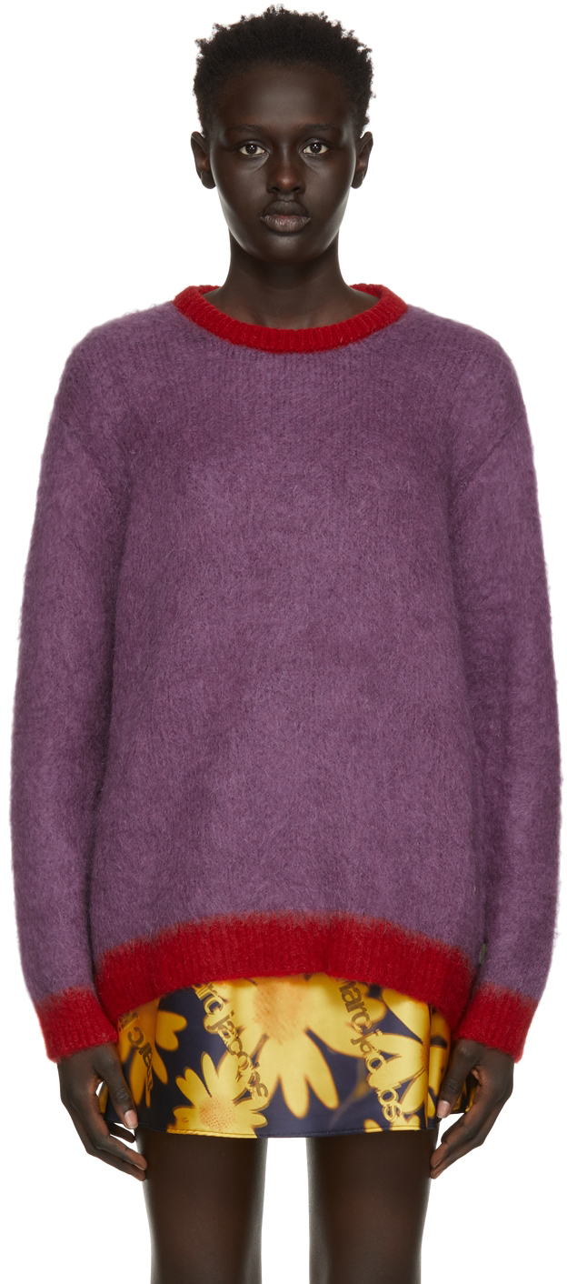 Marc Jacobs Heaven Purple Mohair Super Fluff Crewneck - 500 Purple